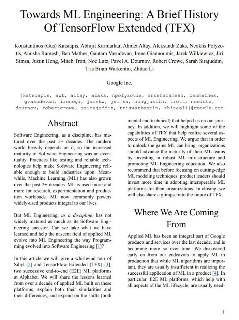 Towards ML Engineering: A Brief History Of TensorFlow Extended (TFX) | Jarek Wilkiewicz's Blog